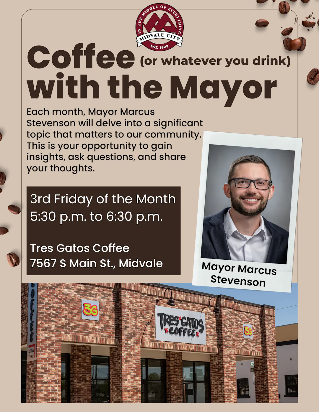 Coffee (or whatever you like to drink) with the Mayor | Engage Midvale