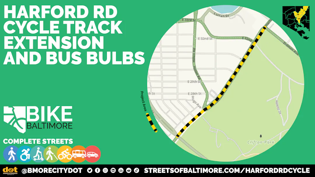 Harford Road Cycle Track Extension and Bus Bulbs | Streets of Baltimore
